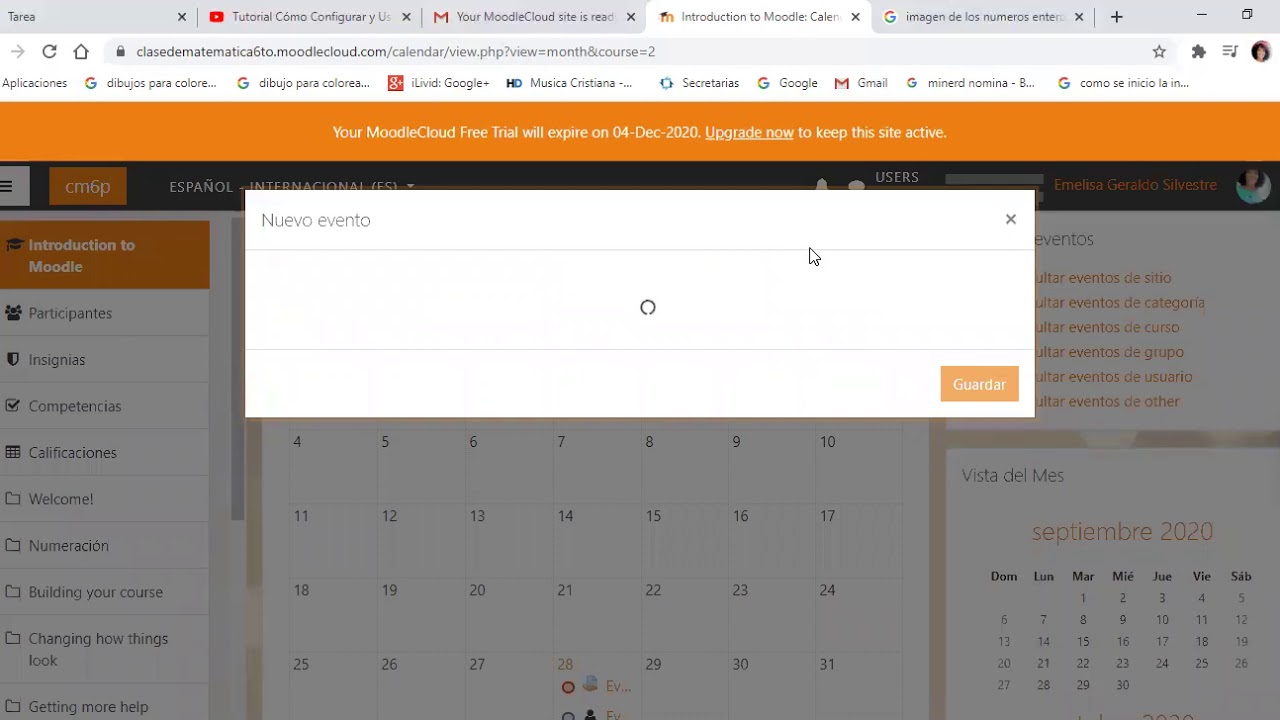 Como usar el calendario de Moodle - YouTube