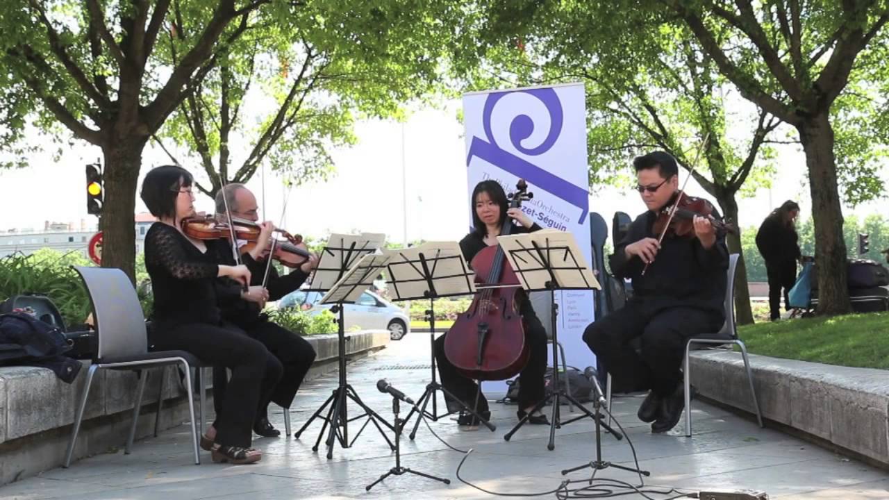 Philadelphia Orchestra pop-up quartet in Lyon, France - YouTube