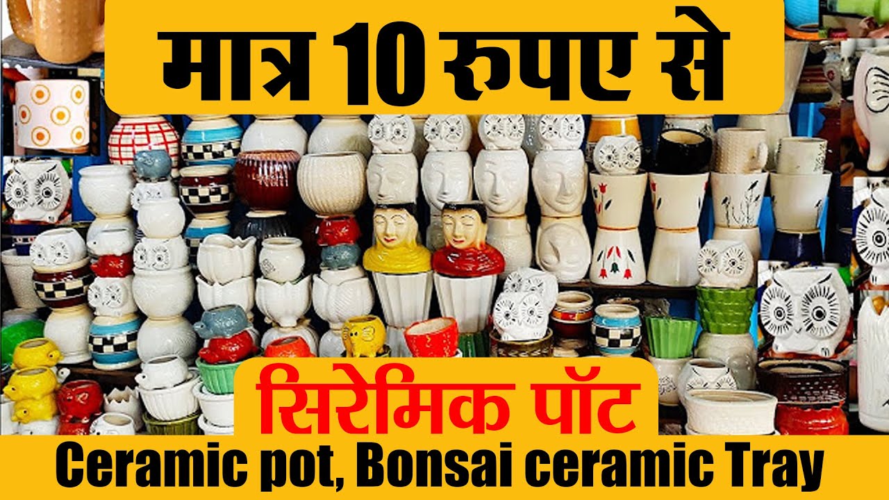 सिर्फ 10 रुपये से सिरेमिक पॉट I Ceramic pot from10 Rs I Decorative ...