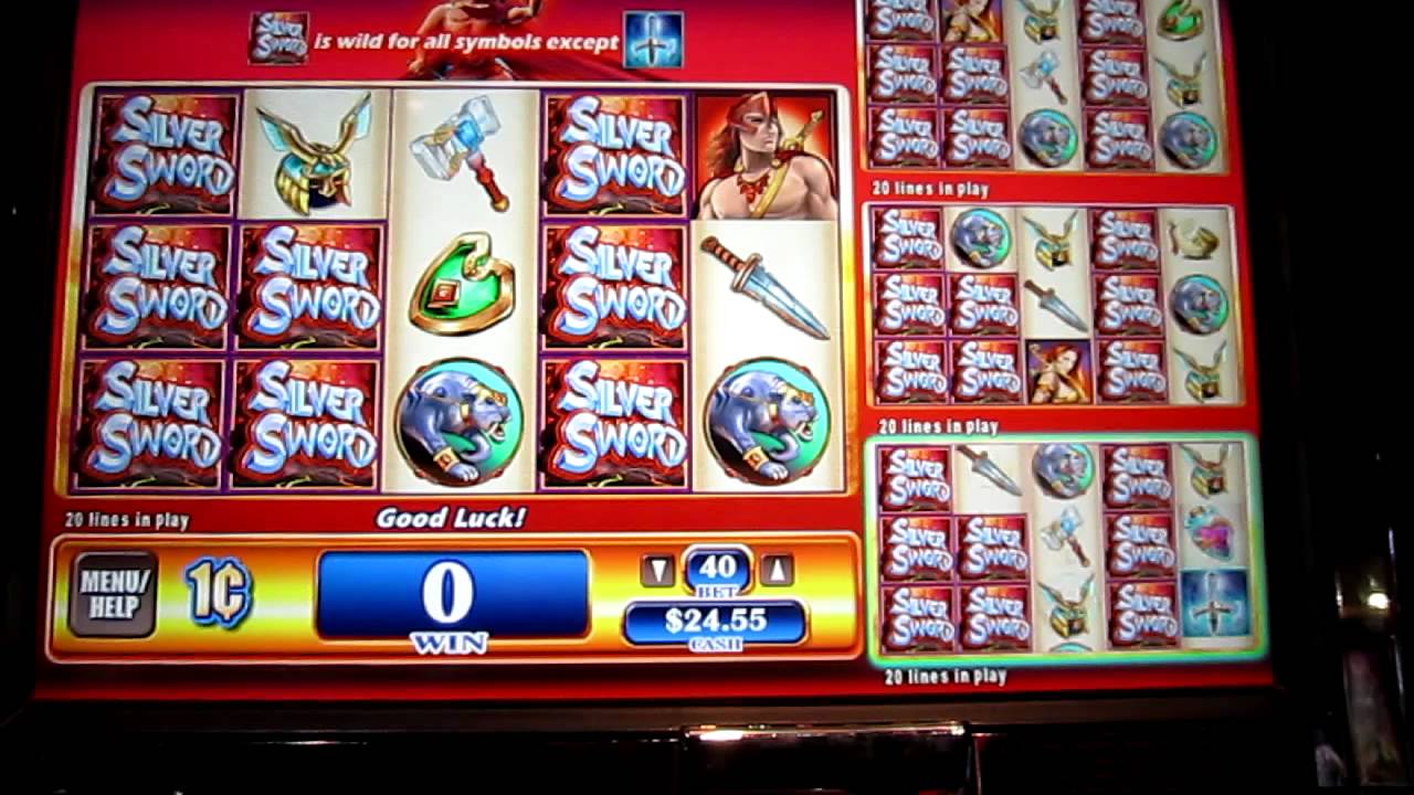 Silver Sword 1c slot machine line hit - YouTube