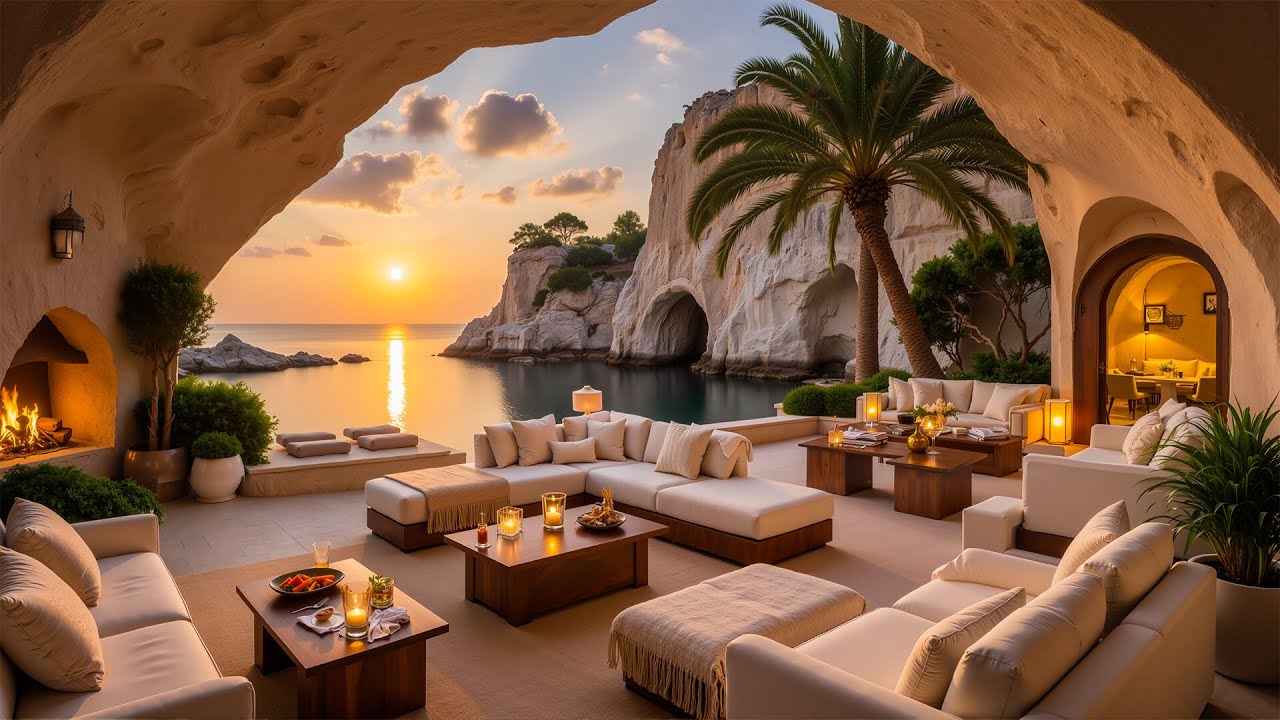 Luxurious Bay Apartment at Sunset 🌅 Chill Saxophone Jazz Music ...