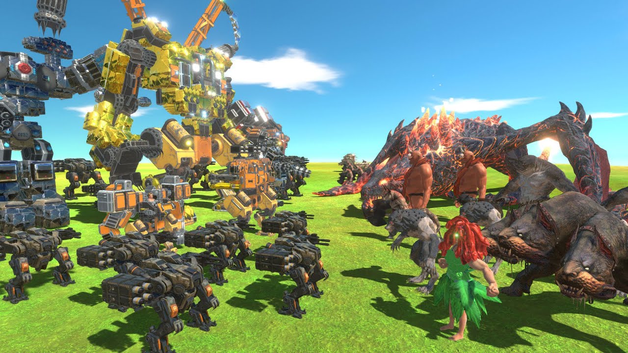 Robot Team VS Mythical Creatures Team - Animal Revolt Battle Simulator ...