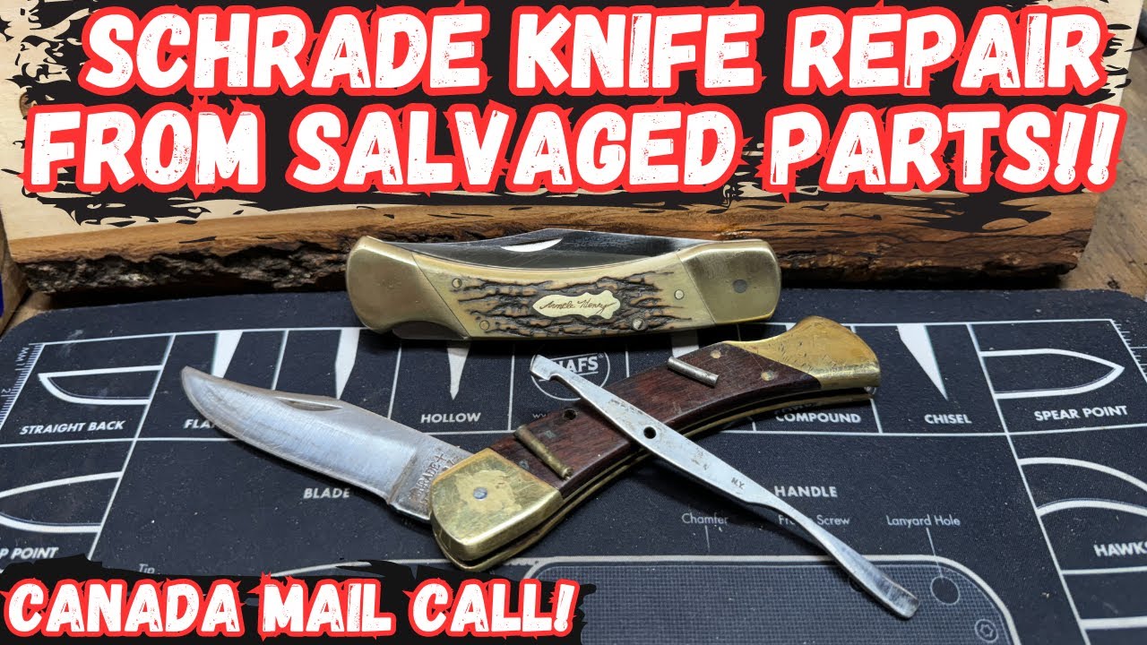 Schrade Knife Repair From Salvaged Parts! - YouTube