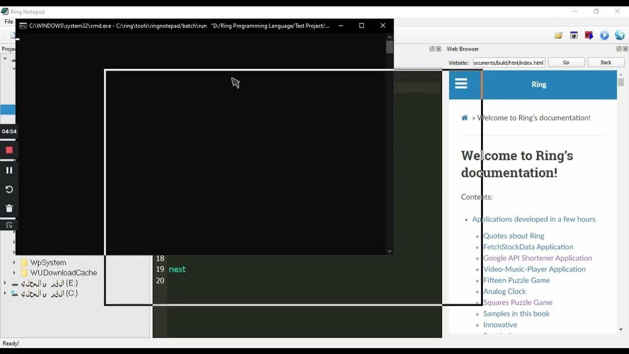 Make the factorial symbol using Ring programming language. - YouTube