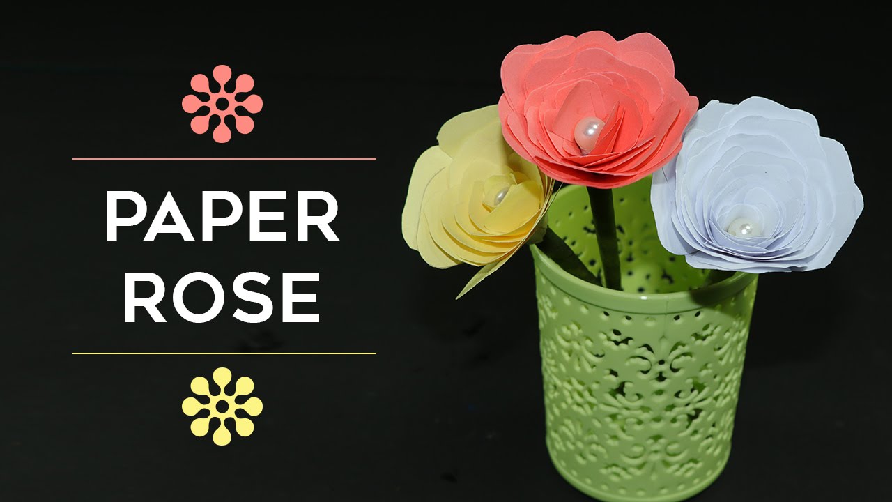 How to Make Paper Flowers - DIY Paper Rose Making - YouTube
