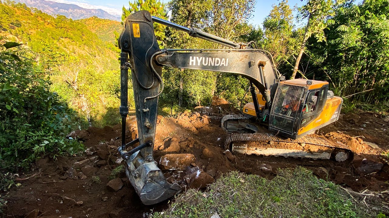 Building a Death-Defying Mountain Road with an Excavator | Excavator ...