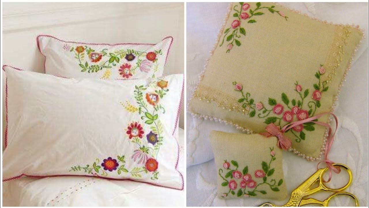 Have Embroidery Patterns For Pillowcase And Cushion//Modern Hand ...