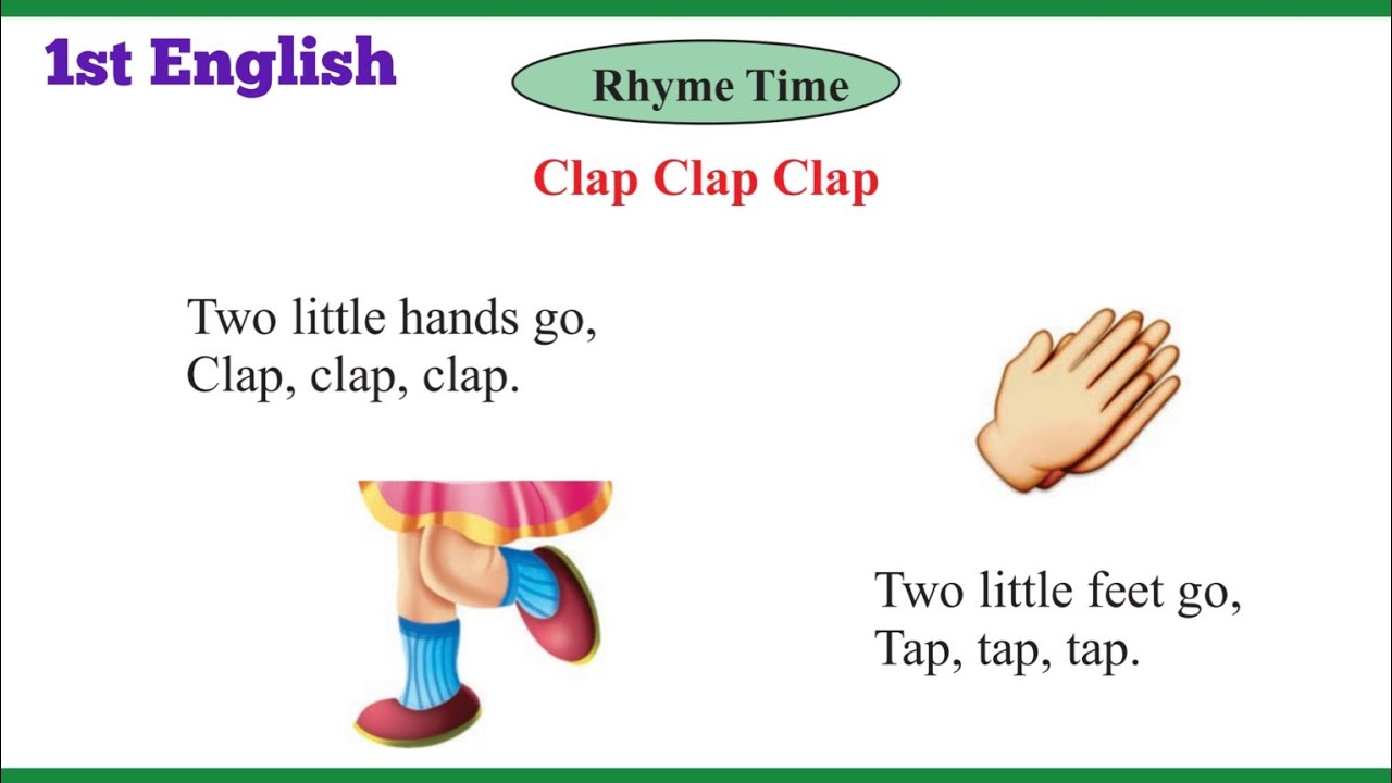 1st class English | Clap clap clap | Rhymes | Nursery rhymes - YouTube