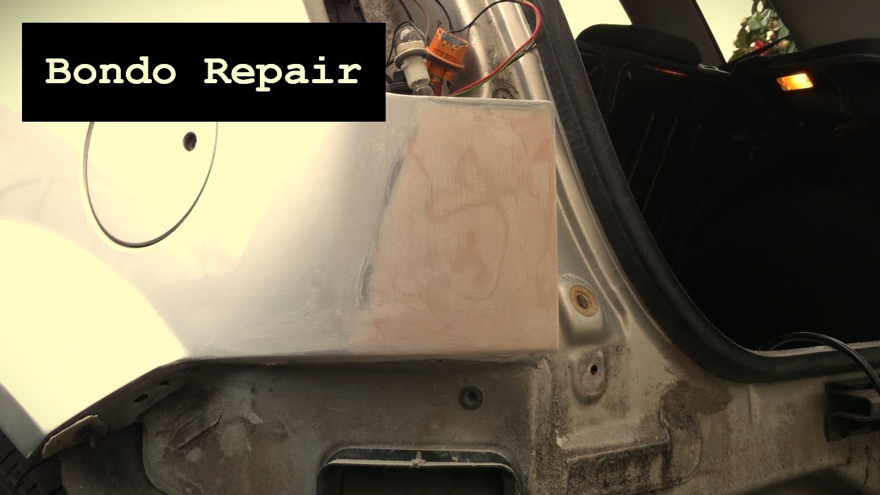 Filling my car's rear quarter panel with Bondo (Part 1) - Rolling ...