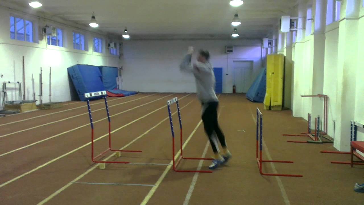 3 vertical jumps over hurdles - YouTube