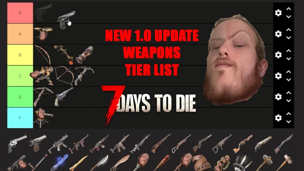 NEW UPDATE 1.0 7D2D WEAPONS TIER LIST - YouTube