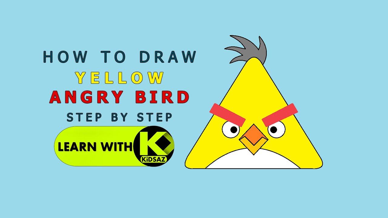 How To Draw The Yellow Angry Bird Step By Step in MS Paint | Learn with ...