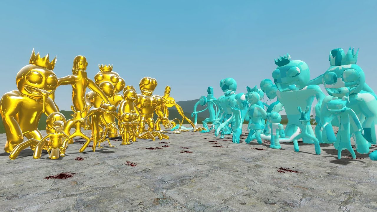 ALL GOLD RAINBOW FRIENDS VS ALL DIAMOND RAINBOW FRIENDS In Garry's Mod ...