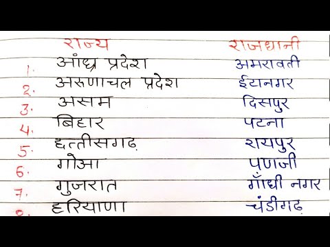 rajya and rajdhani| Indian state and capital| भारत के राज्य और राजधानी ...