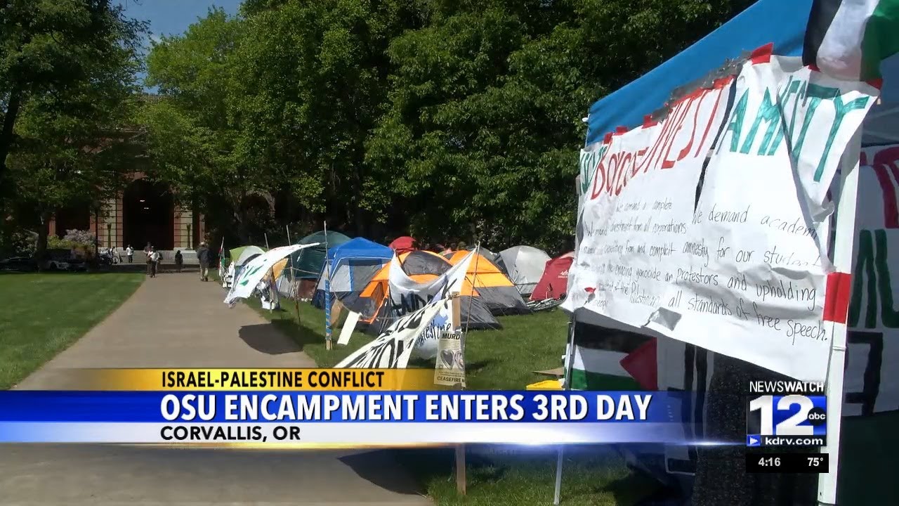 OSU encampment enters third day - YouTube
