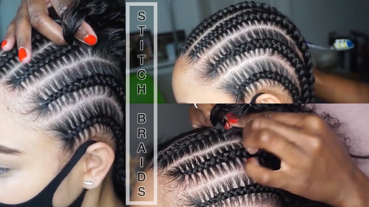 DETAILED Straight Back Braids| how to define your stitches - YouTube