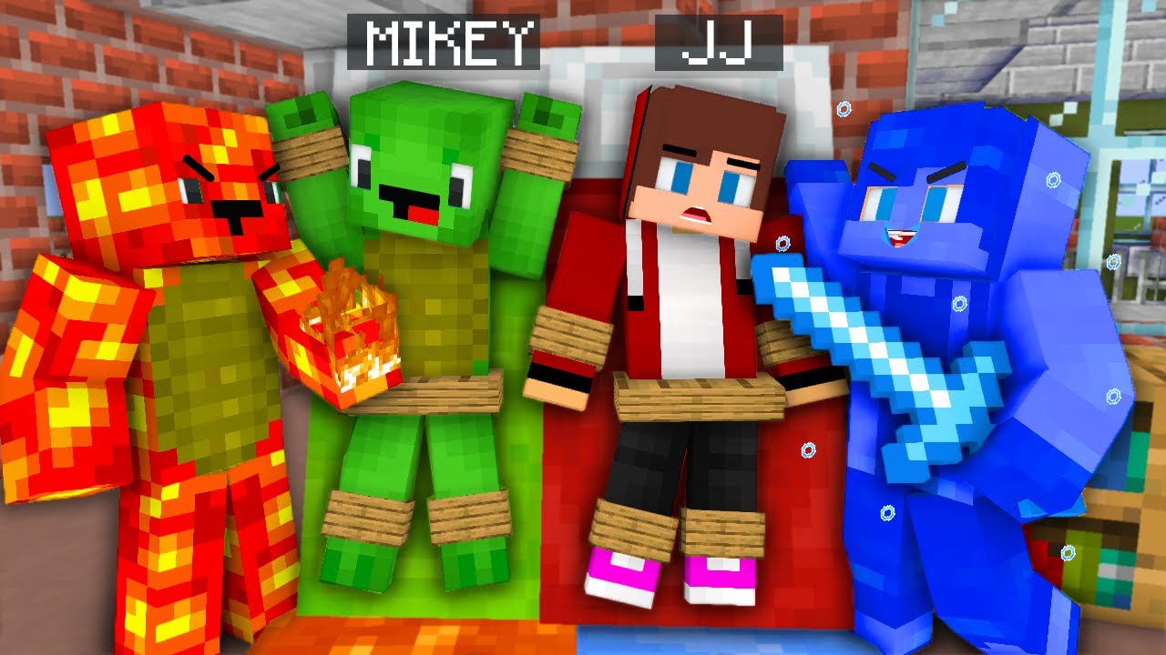 Water JJ and Lava-Fire Mikey vs Real JJ and Mikey - Maizen Minecraft ...