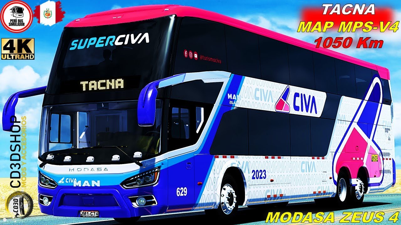 Map Perú MPS-V4 / MOQUEGUA-AREQUIPA / Modasa Zeus 4 Man / #busesdelperu ...