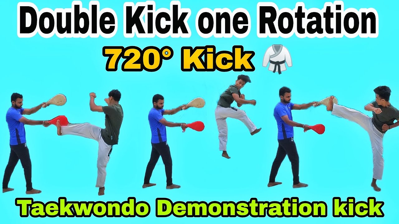 720 kick double hit target//Rotation kicks//advance kicks, - YouTube