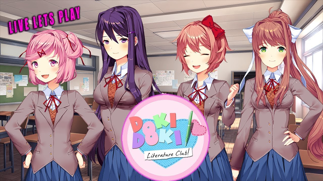 Doki Doki Liturature Club Live Lets Play Part 1 - YouTube