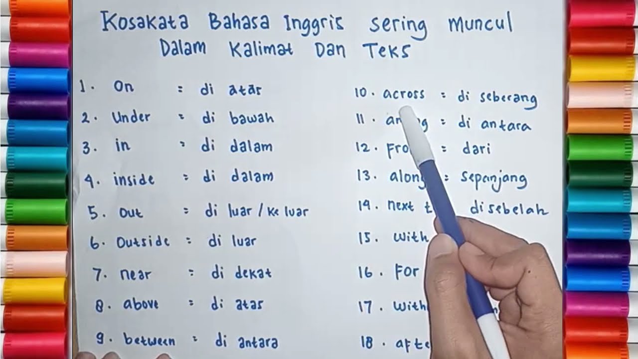 Contoh Kosa Kata Bahasa Inggris Sehari Hari - JaelynnecMoran
