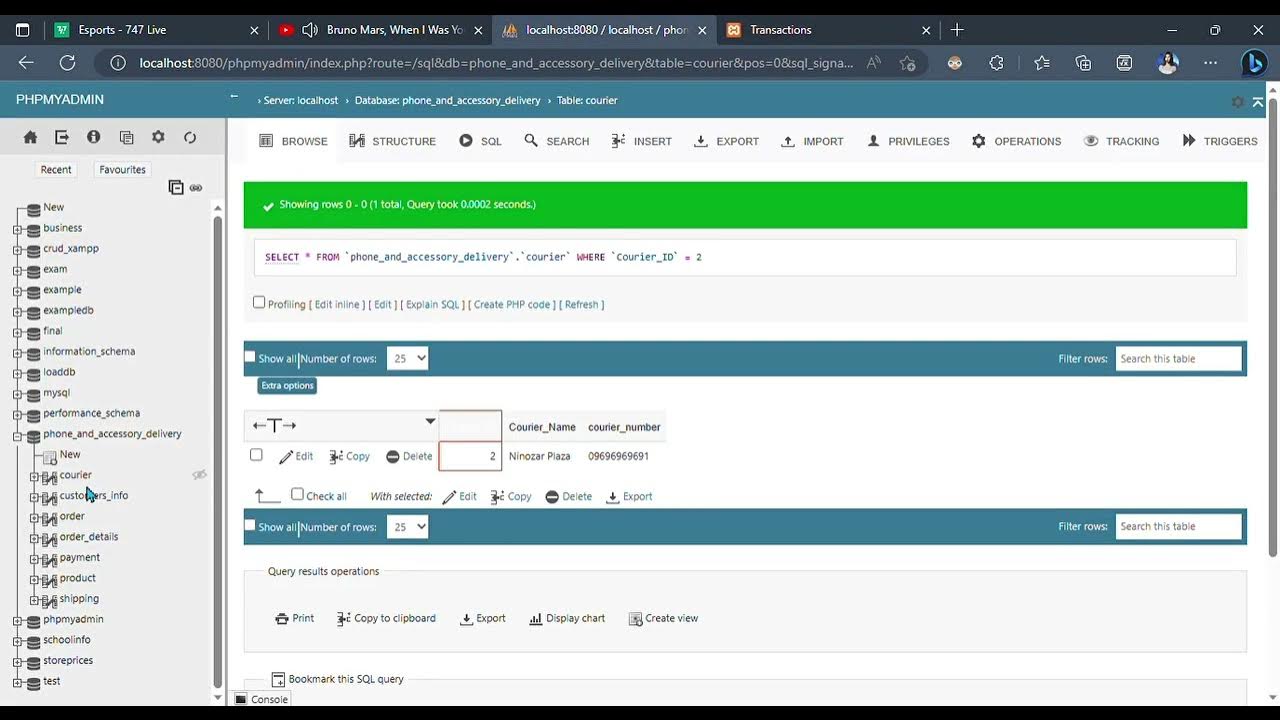 Localhost 8080 Localhost Phone And Accessory Delivery Phpmyadmin 5 2 1 And 2 More Pages Pers