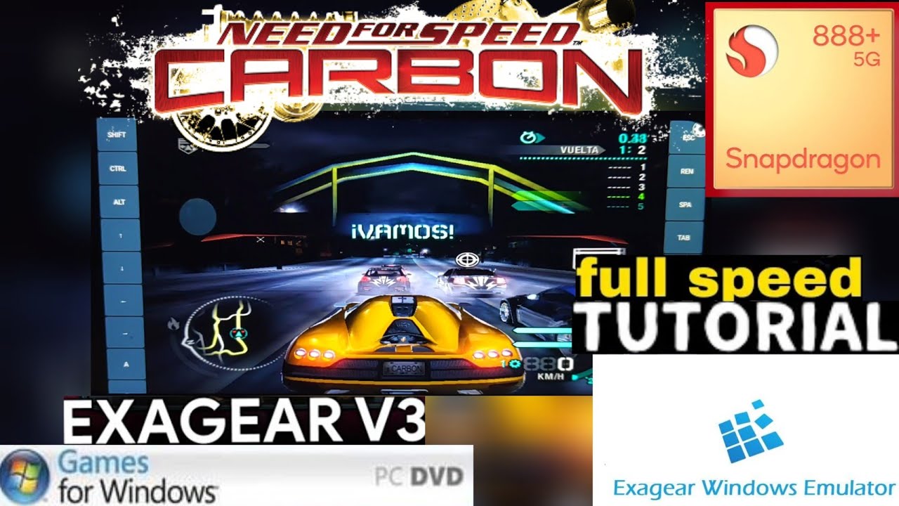 Exagear V3 1.8 Need for speed Carbon Full speed en Snapdragon 888+ Moto ...