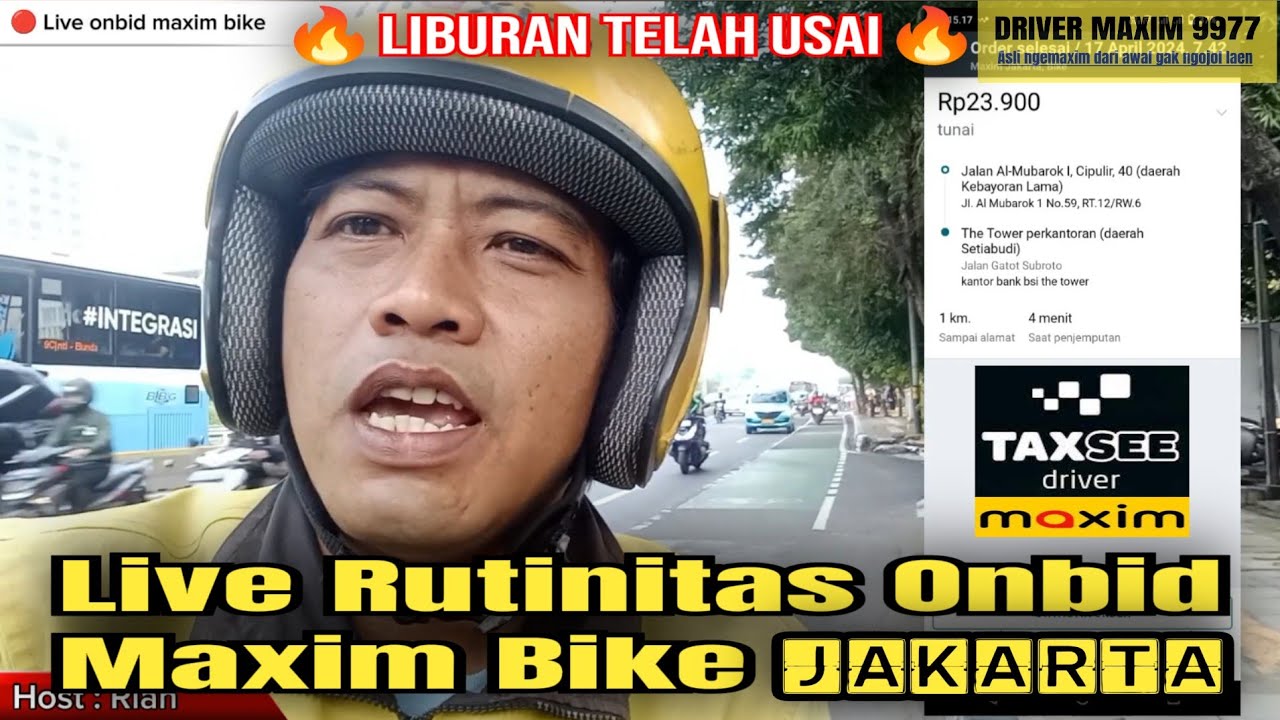 Maxim driver gaskeun lagi | Motovlog ojol Maxim Bike Jakarta - YouTube