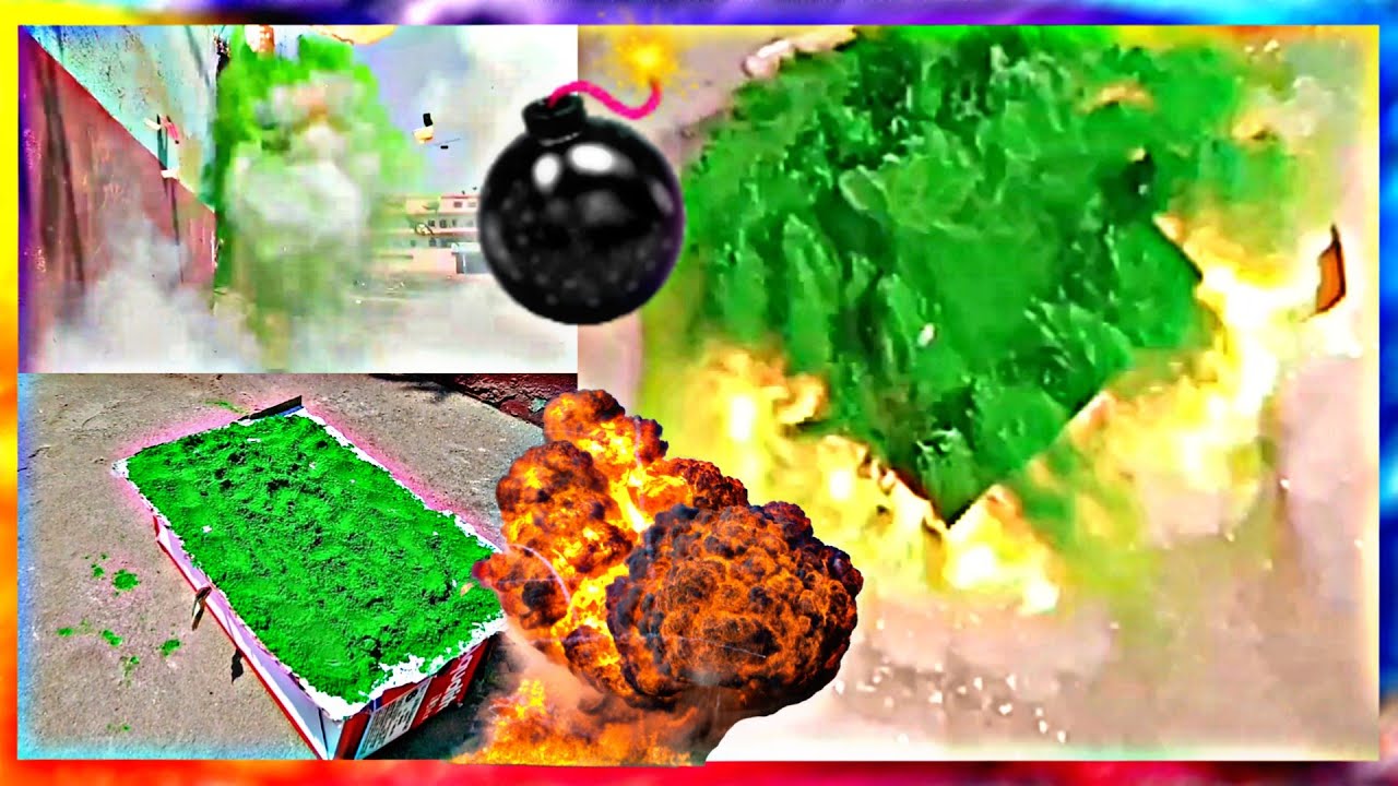 Sutli bomb Vs gulal over cardboard box ||amazing blasting ||Holi ...