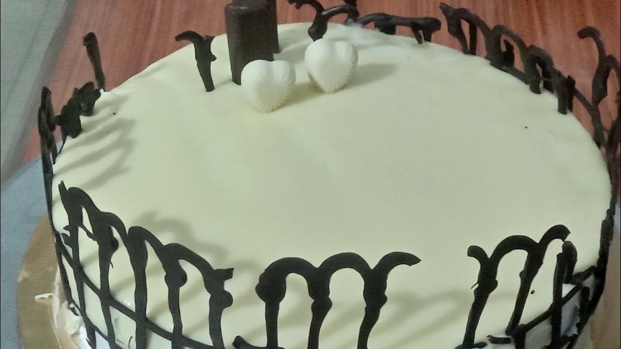 ##White truffle cake with choclate garnishing## - YouTube