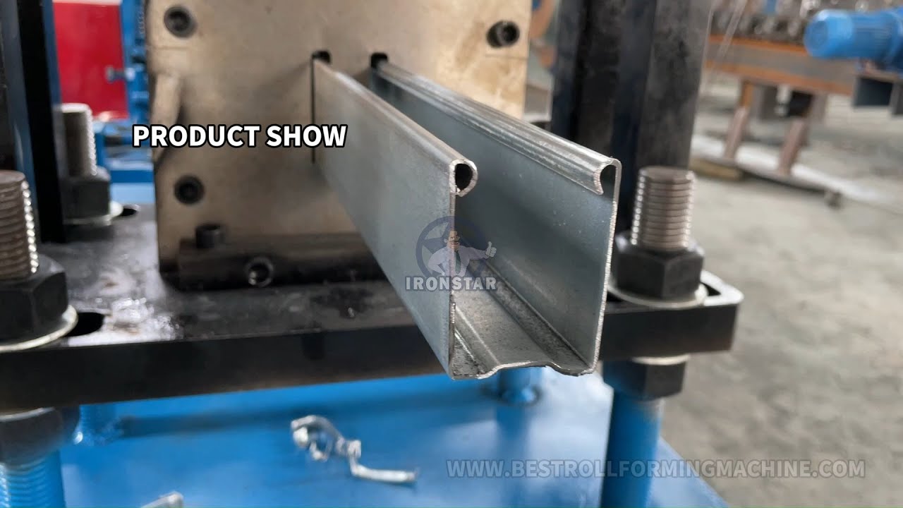 IRONSTAR Roller shutter door guide rail roll forming machine - YouTube