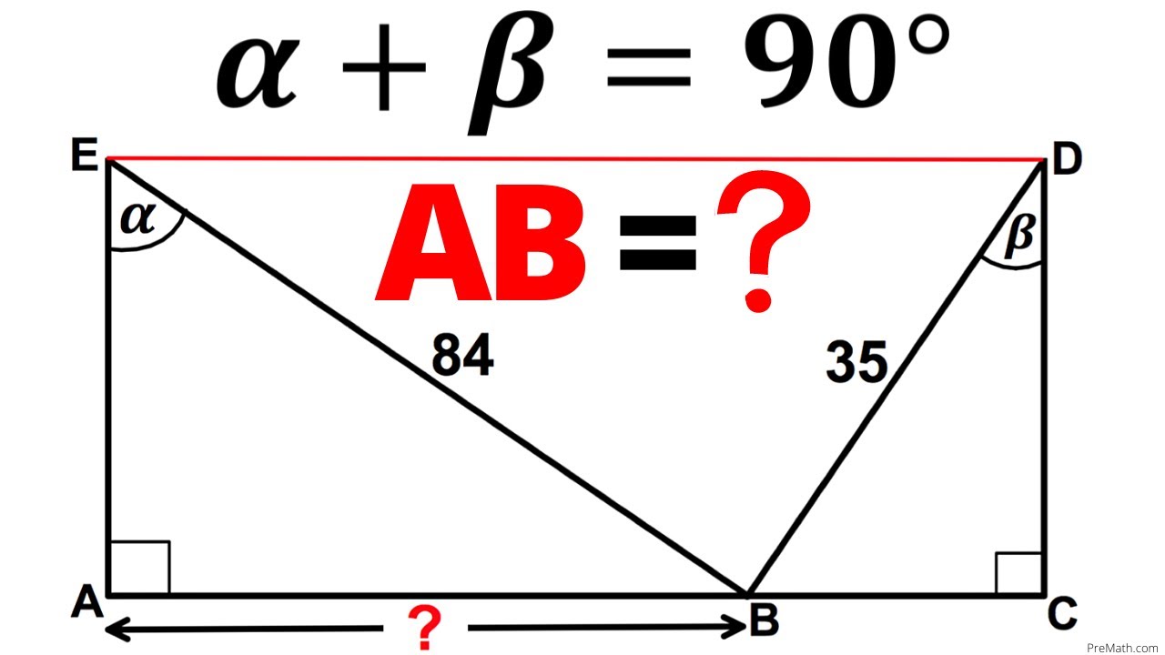 Find the distance of the line segment AB | Nice Geometry problem! - YouTube