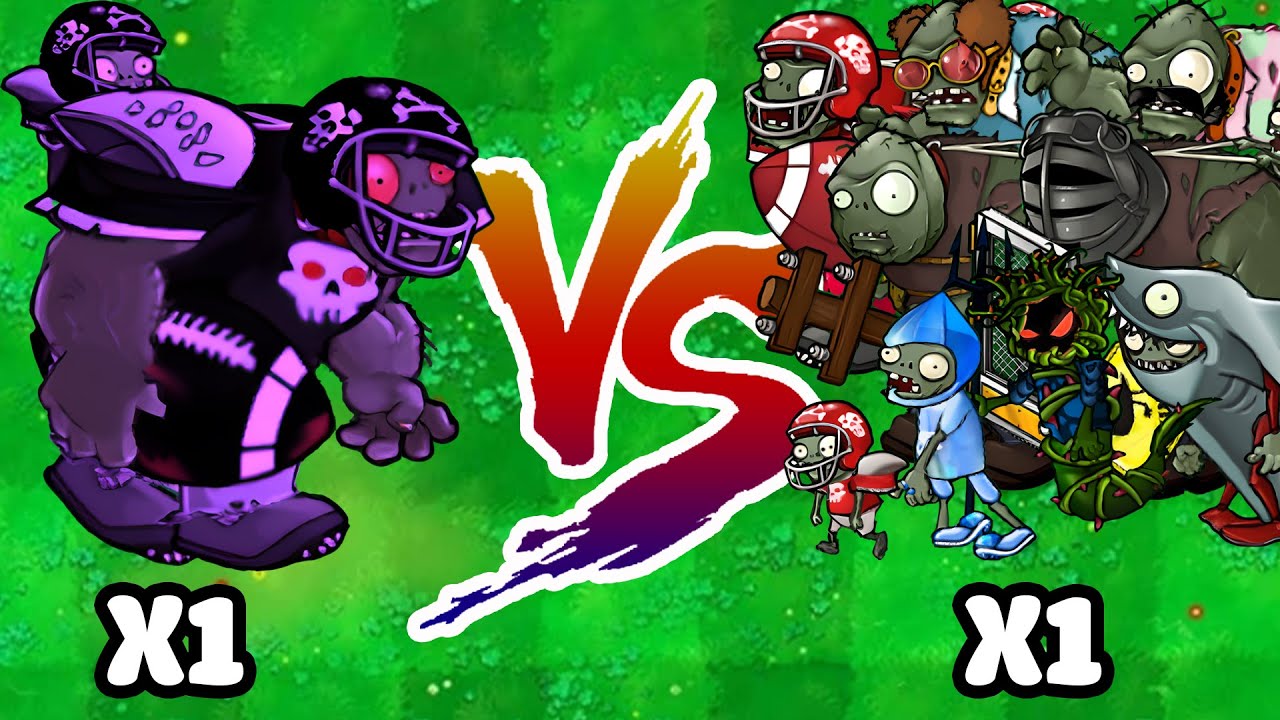 GARGANTUAR BLACK FOOTBALL ZOMBIES vs 1 ZOMBIE RANDOM, Who Will Win? PVZ ...