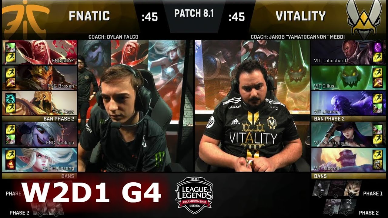 Fnatic vs Vitality | Week 2 Day 1 of S8 EU LCS Spring 2018 | FNC vs VIT ...