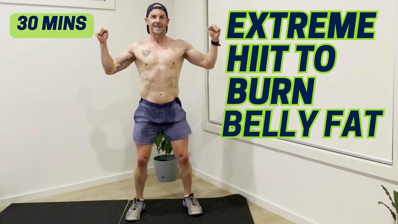 BURNING Belly Fat Exercises for Home | 30 Minute Challenging HIIT ...