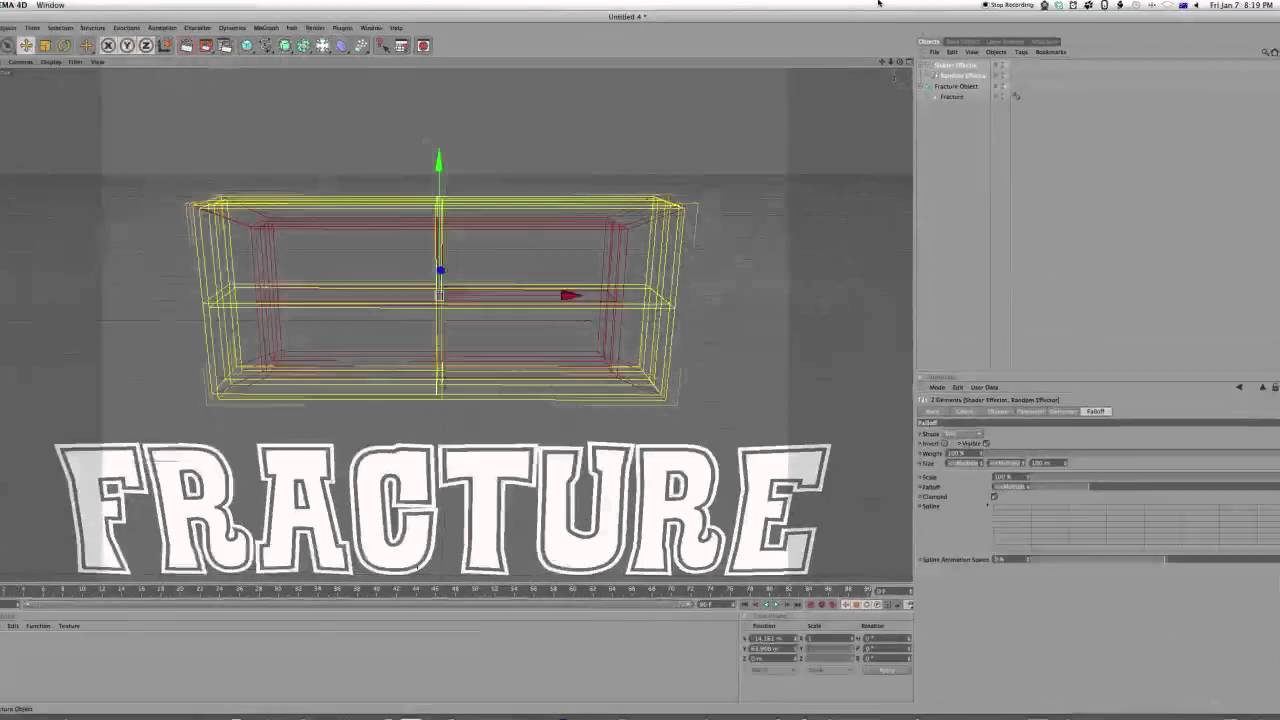 Cinema Tutorial 012 - Fracture Text Effect - YouTube