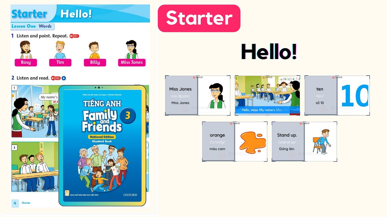 [SGK] Tiếng Anh Lớp 3. Starter. Hello! Ôn Tập. Family and Friends National Edition. - YouTube