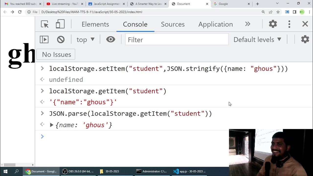 SMIT - Batch 9 | JavaScript Class 21 | Part 2 - YouTube