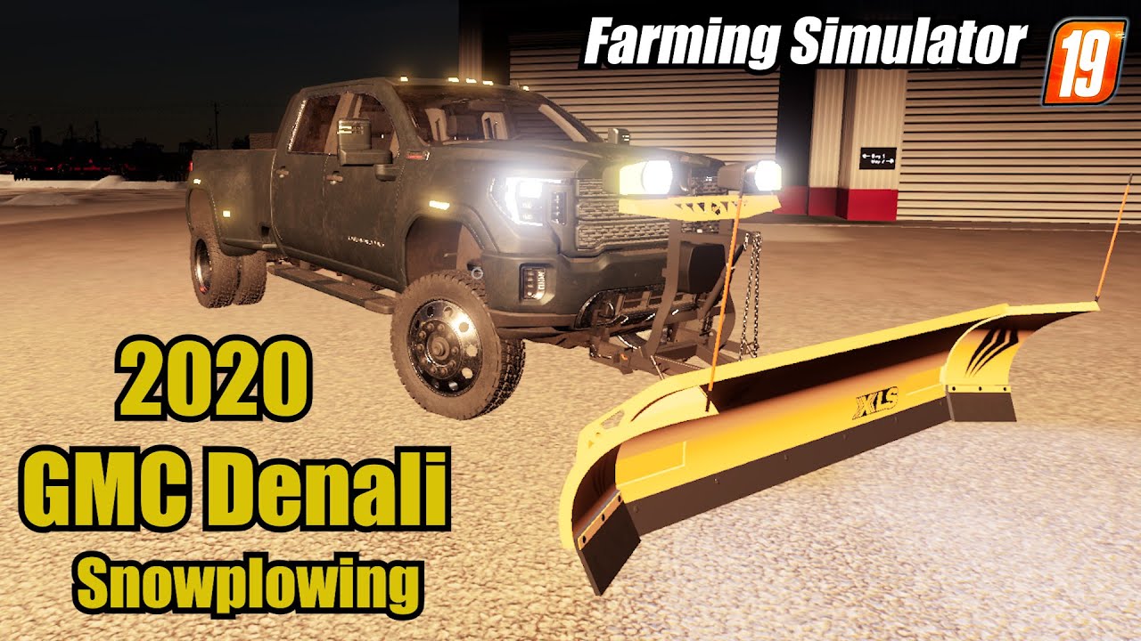 FS19 2020 GMC Denali Snowplowing Fisher XLS Snowplow - YouTube