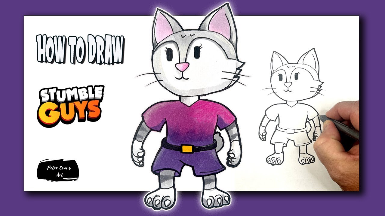 How to Draw Ms Miaow from Stumble Guys - YouTube