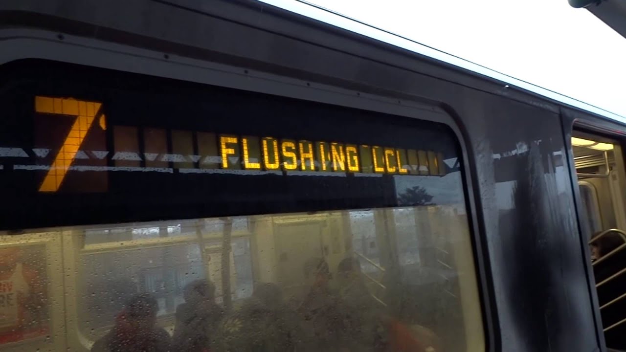 IRT Flushing Local: Queensboro Plaza & Flushing-Main St bound R-188 7 ...