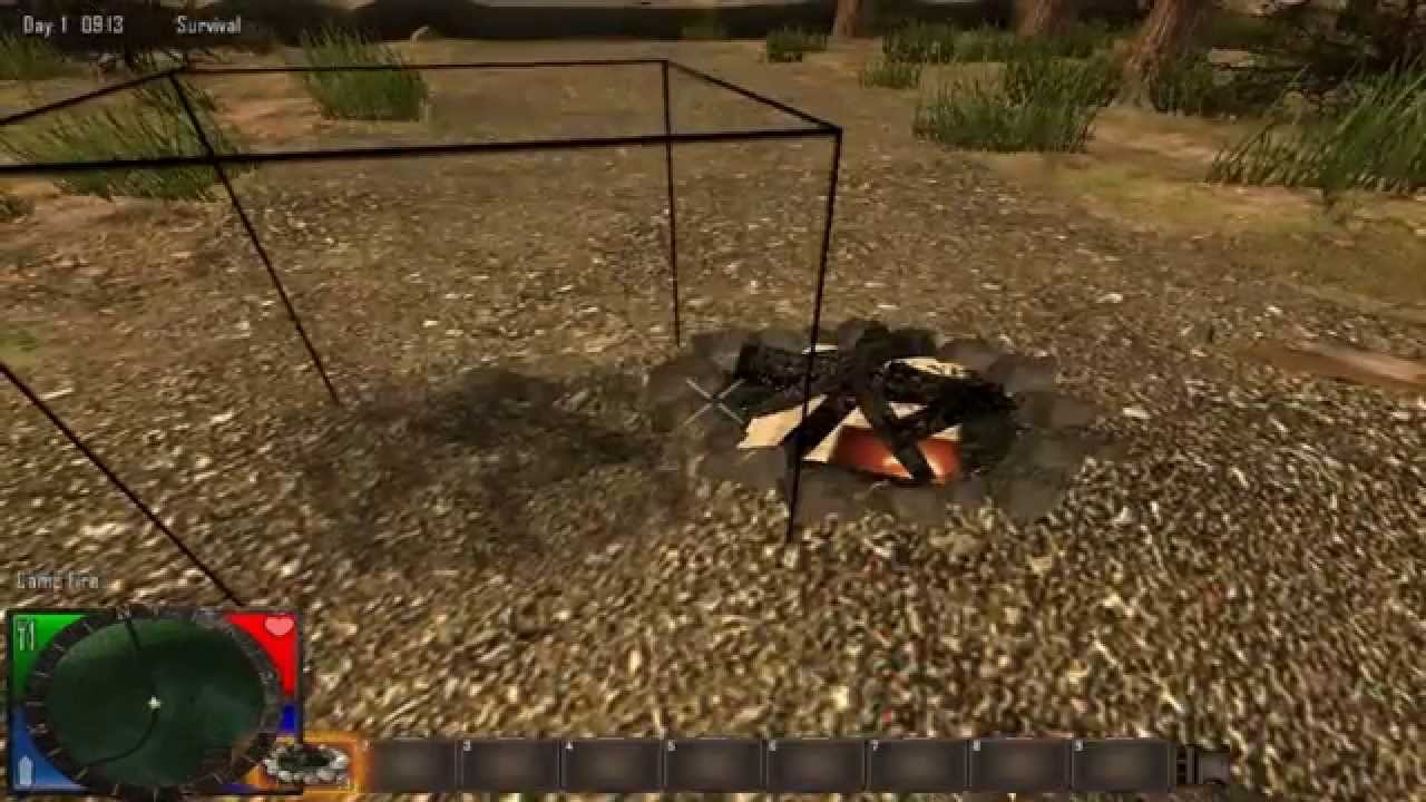 7 Days to Die How to make camp fire - YouTube