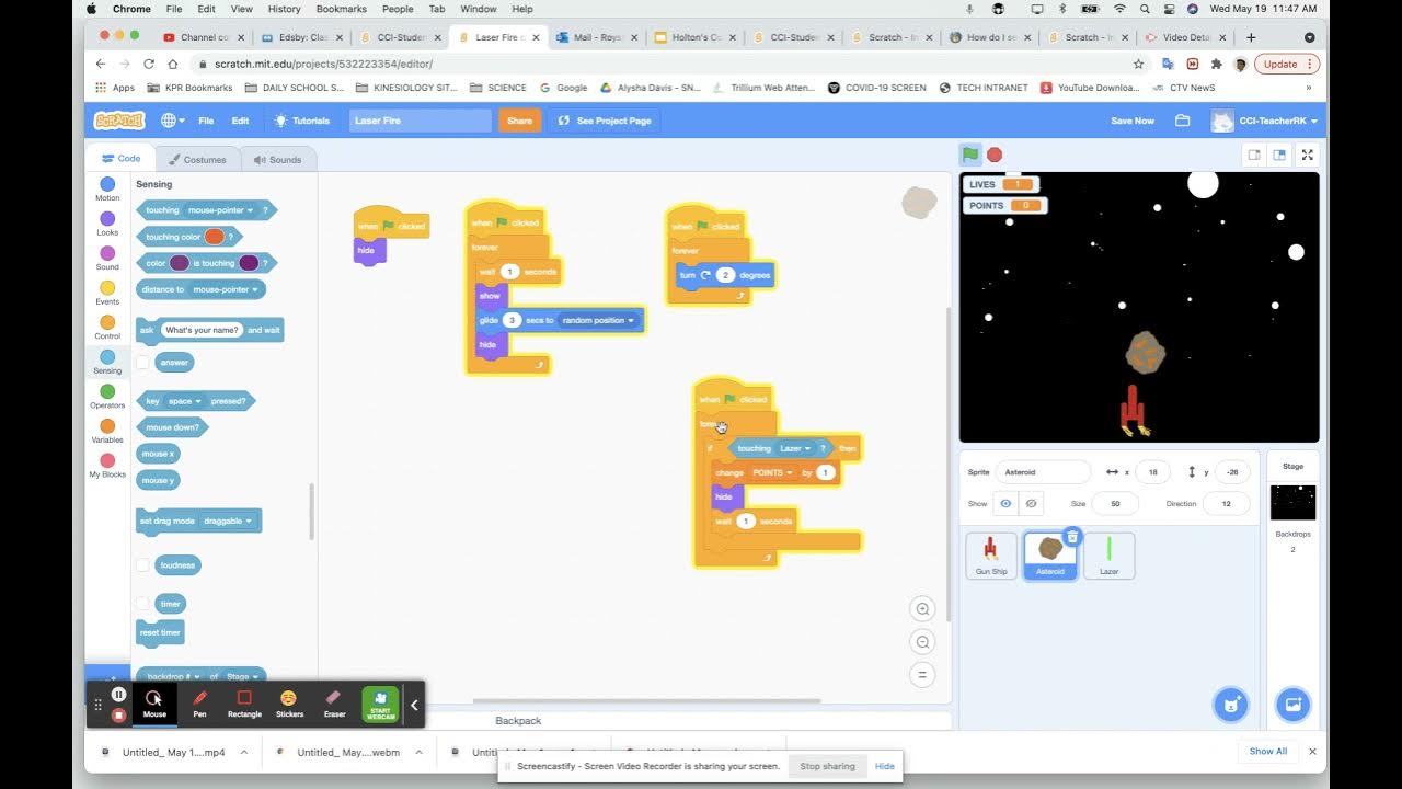 SCRATCH 14 Asteroid Movement - YouTube