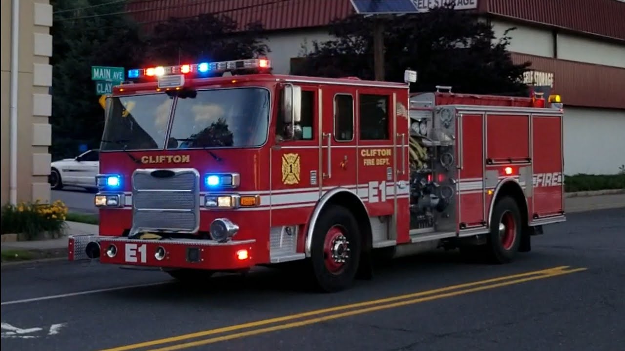 Clifton NJ Fire Department Engine 1 Responding 6-15-18 - YouTube
