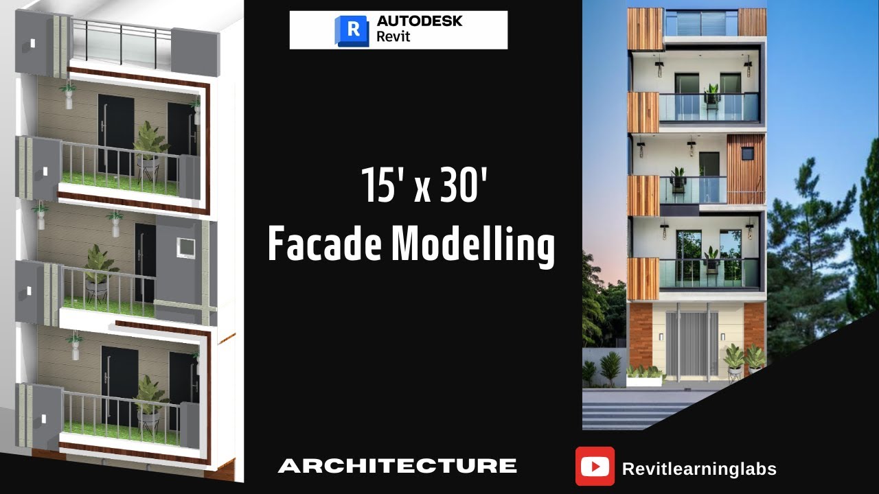 Autodesk Revit- Facade Design / Front Elevation Modelling -15' x 30 ...