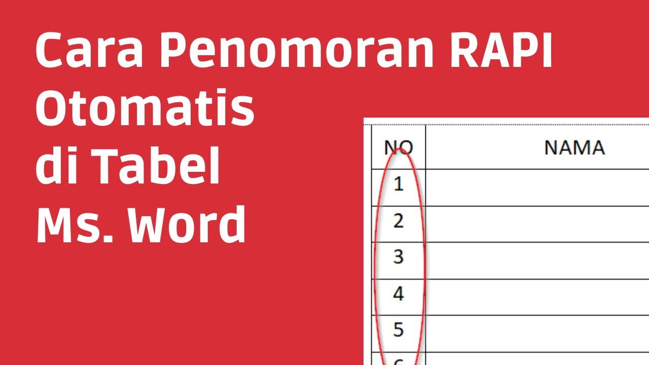 Cara Membuat Penomoran Otomatis di Tabel Microsoft Word dengan Rapi ...