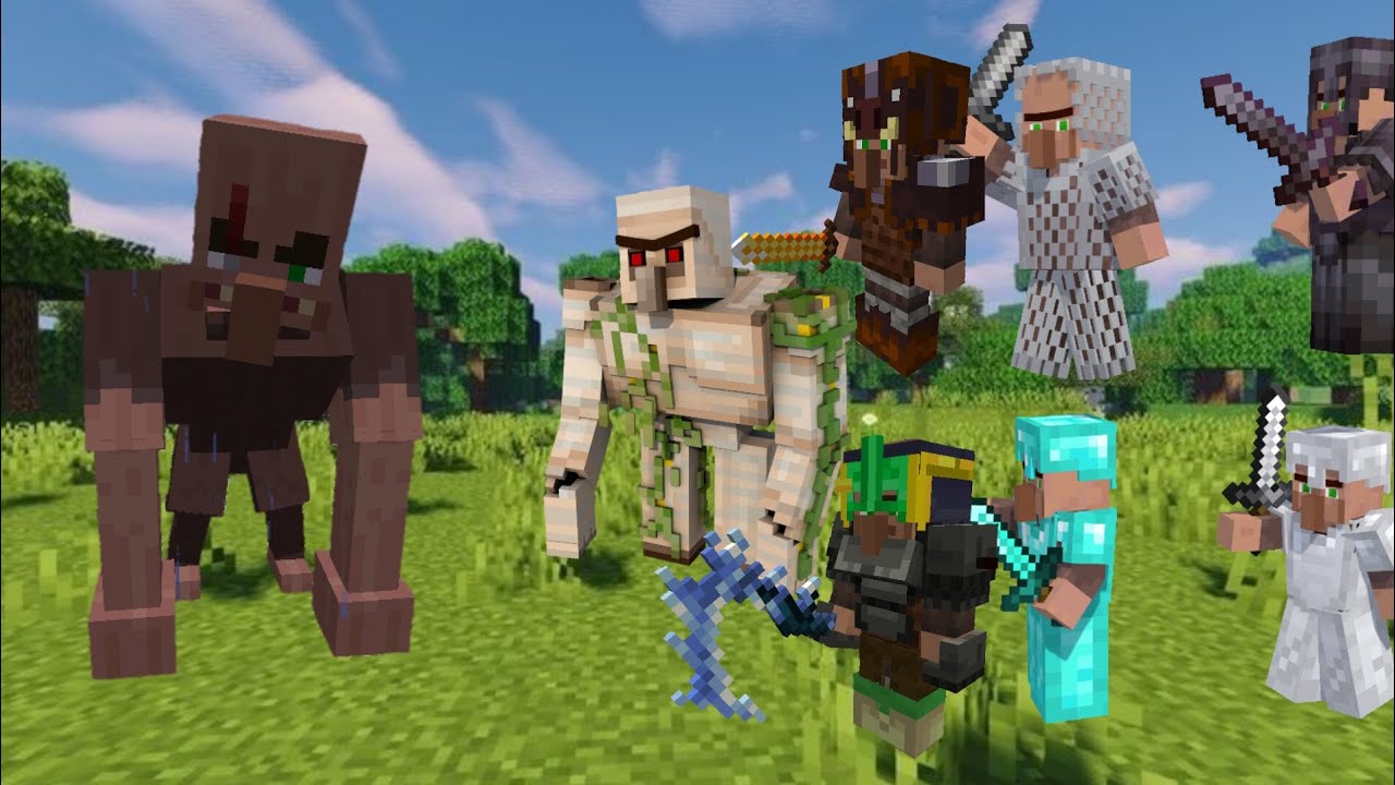 epic Minecraft fight | mutant villager VS team villager in Minecraft ...