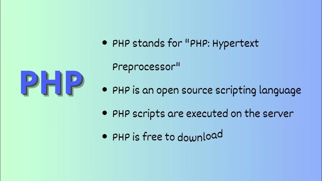 PHP Intro To The Point... - YouTube