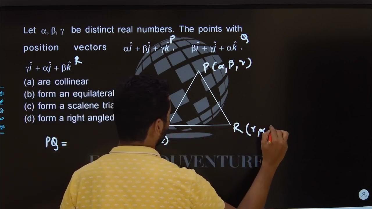 Let α,ẞ,γ be distinct real numbers. The points with position vectors αi +ẞi+γk, ẞi+γi+αk, γi+αj ...