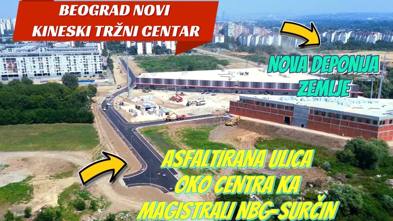 Beograd novi Kineski centar,asfaltirane ulice ka Magistrali,prva vožnja ...